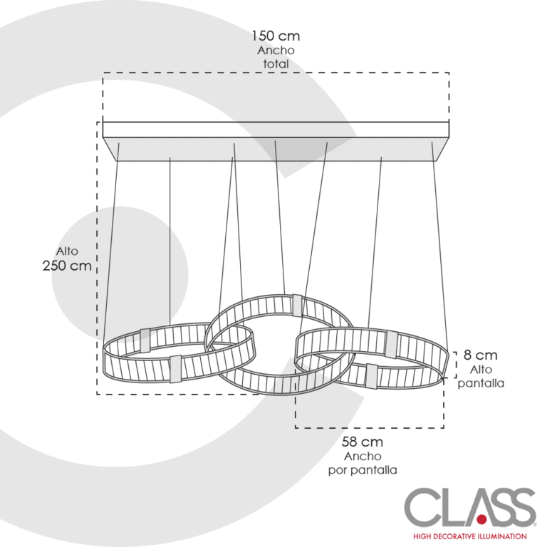 2CLAT79 Colgante led moderno con 3 luces - Class Iluminación