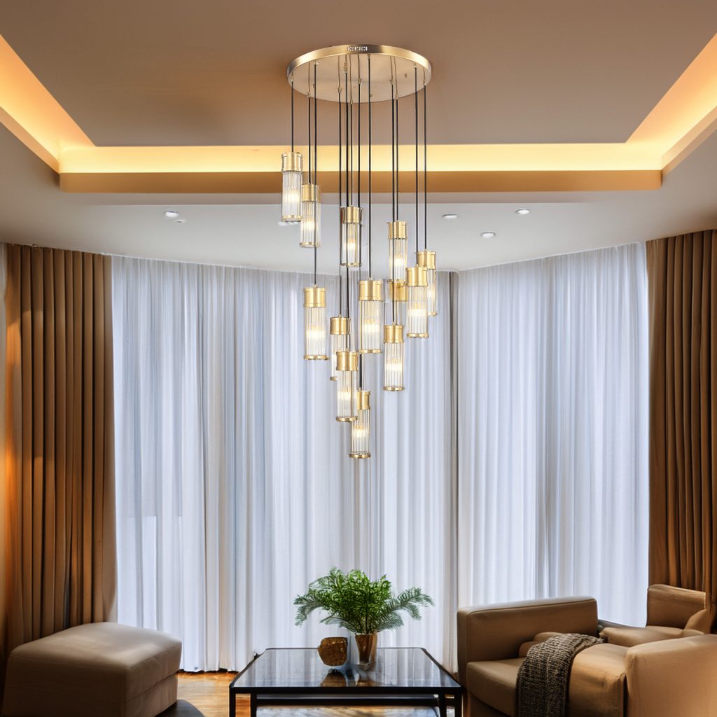 2CLAT91 | Colgante doble altura 12 luces | Class Iluminación